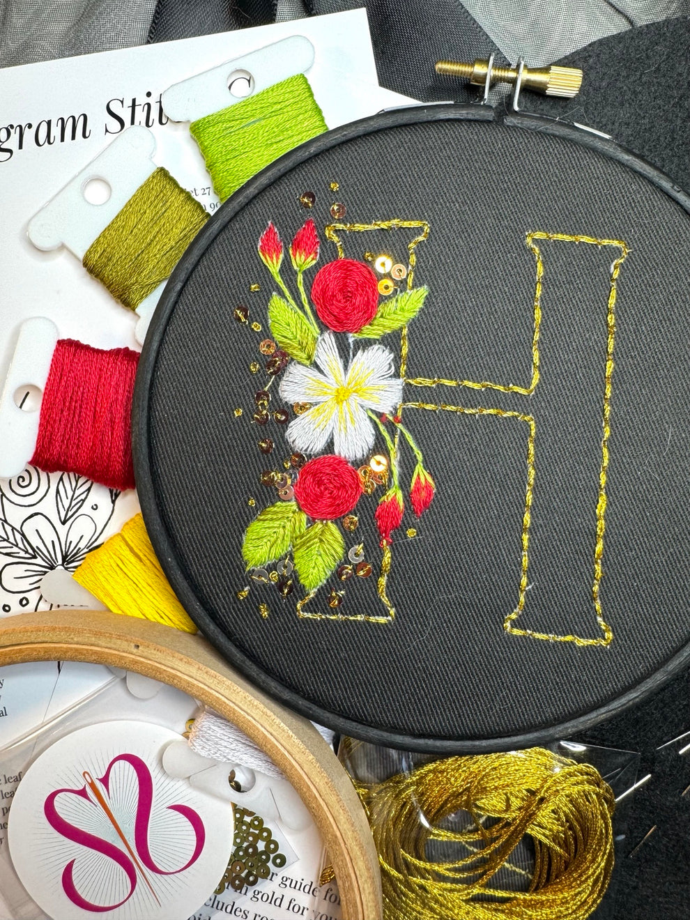 Classic Monogram Embroidery Kit – Sip & Sew