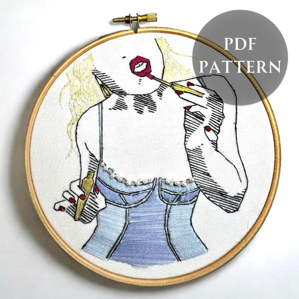 Embroidery PDF - Modern Embroidery Pattern / Sip & Sew