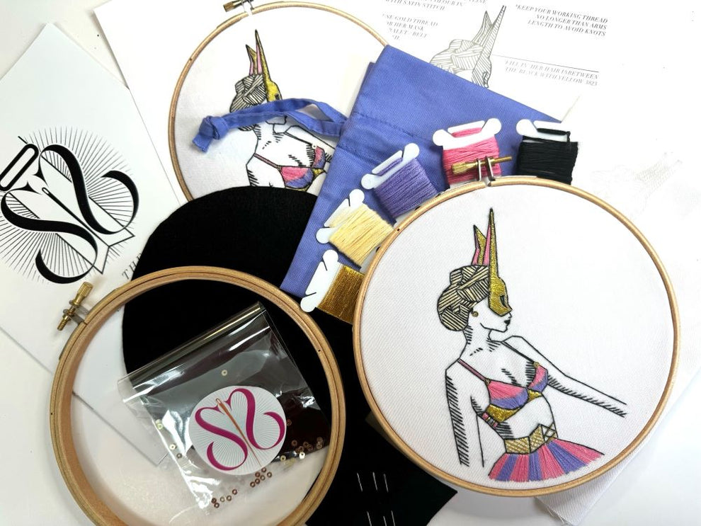 Embroidery Kit - Lucy - Beginners Embroidery Kit – Sip & Sew